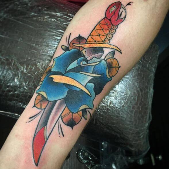 50+ Traditional Dagger Tattoo Designs With Meaning (2019) | Tattoo ...