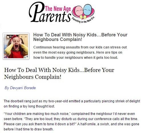 How to deal with noisy kids... before your neighbours complain ...