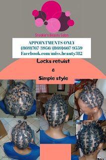 Locks retwist and simple style.