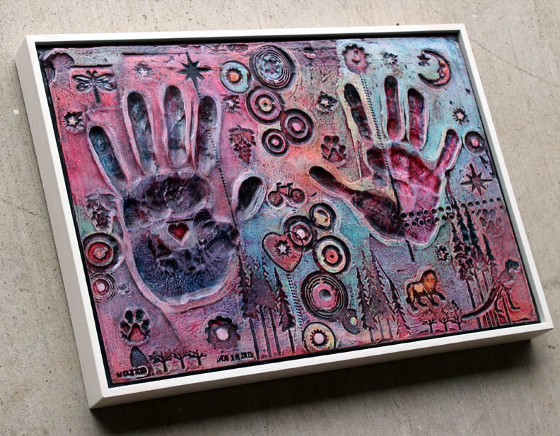 BOZZO ART: Newest painting - two hand prints!