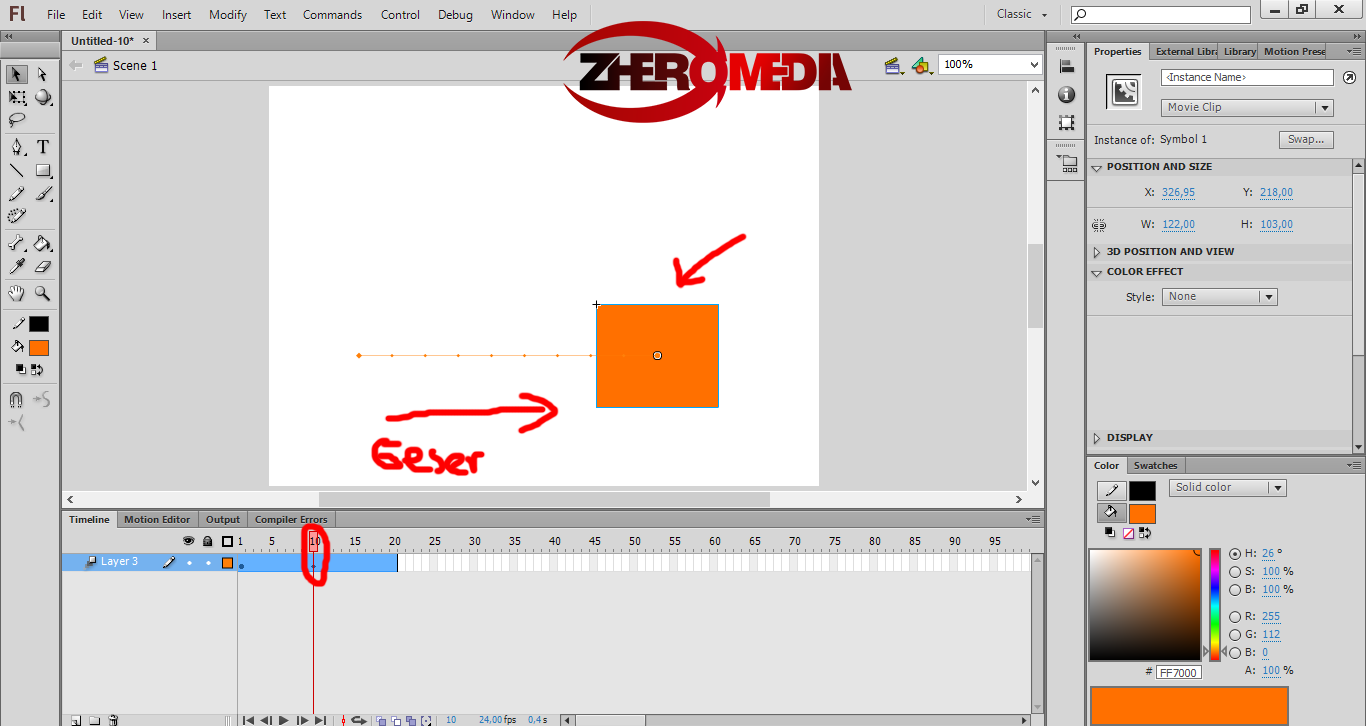 Tutorial Dasar Flash Animasi Motion Tween