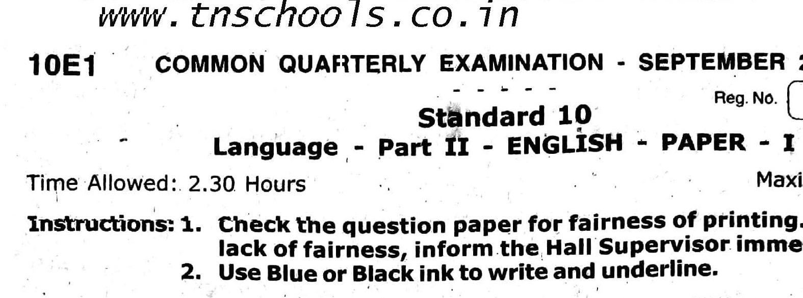 10th std quarterly exam question paper 2018-English paper-1