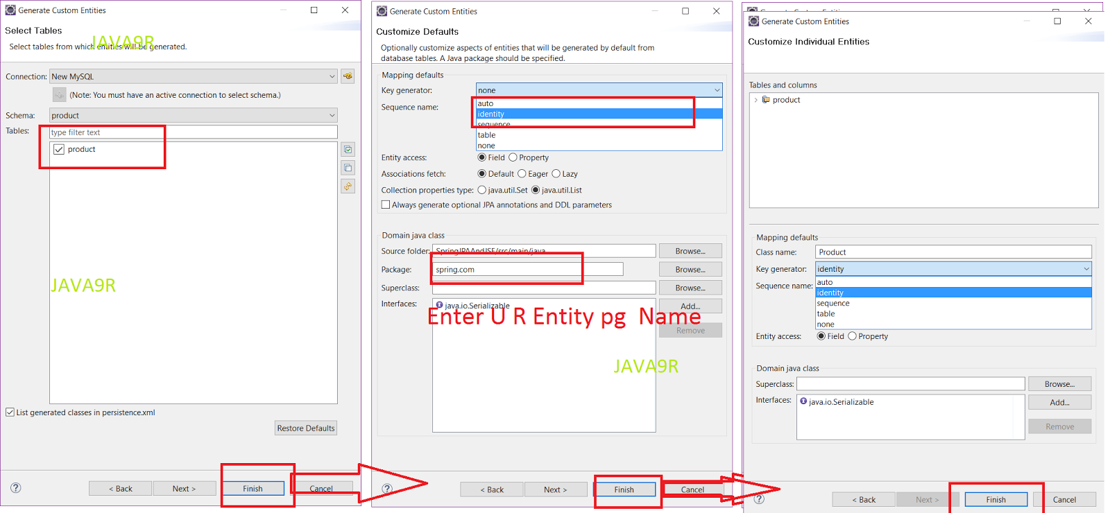 Generate JPA entities from Database - Java9R