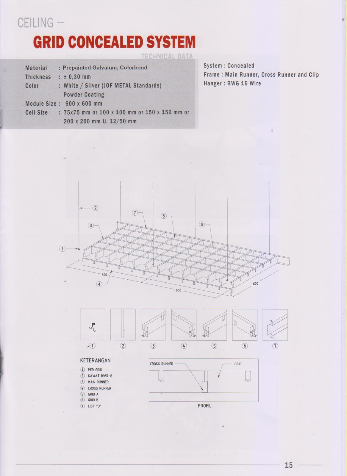 PT.JOF METAL WORKS: Grid Ceiling
