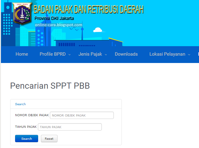 Cek Tagihan PBB Online Jakarta - online-cara
