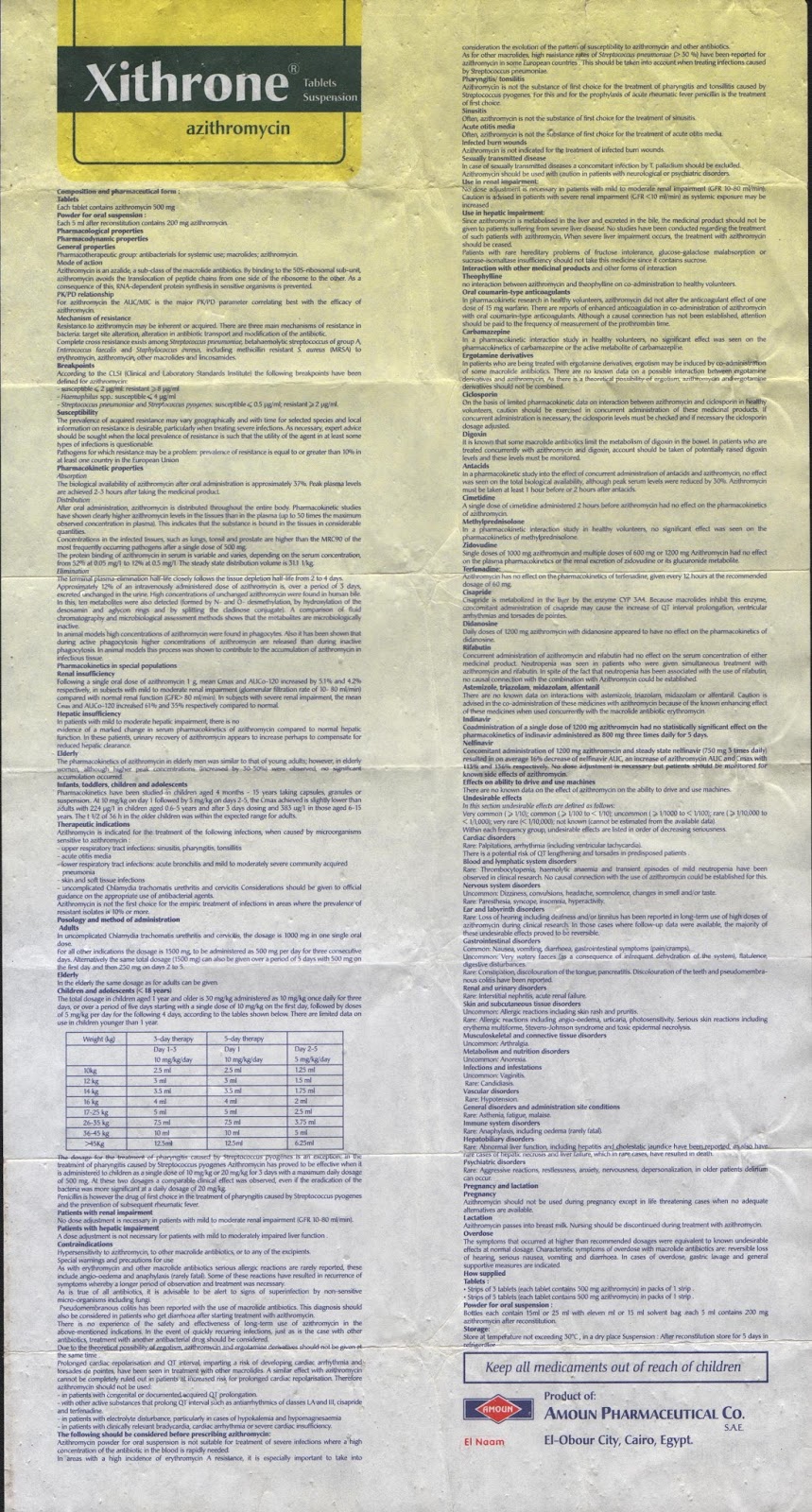 Drug Pamphlet: Xithrone