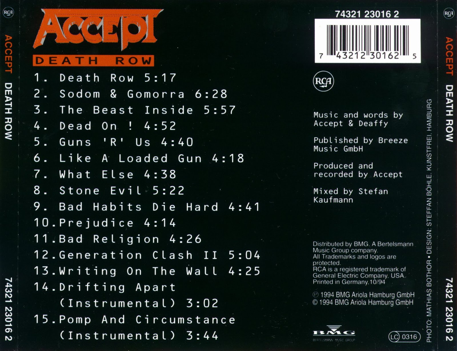 WHERE METAL RULES: ACCEPT - DEATH ROW (1994)