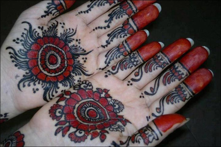 Red And Black Mehndi design