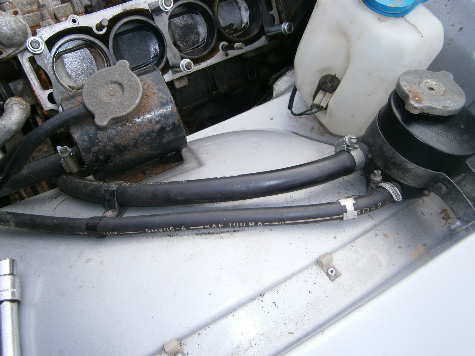 Lotus Excel Restoration: Removing the radiator, PAS pump and oil cooler