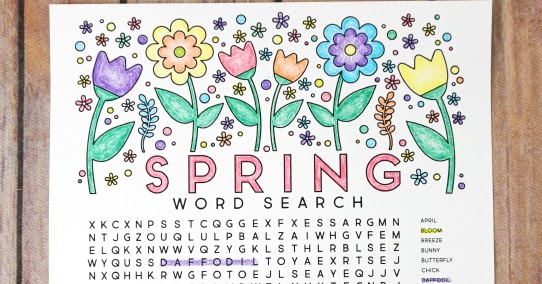 Free April Coloring Pages Word Searches