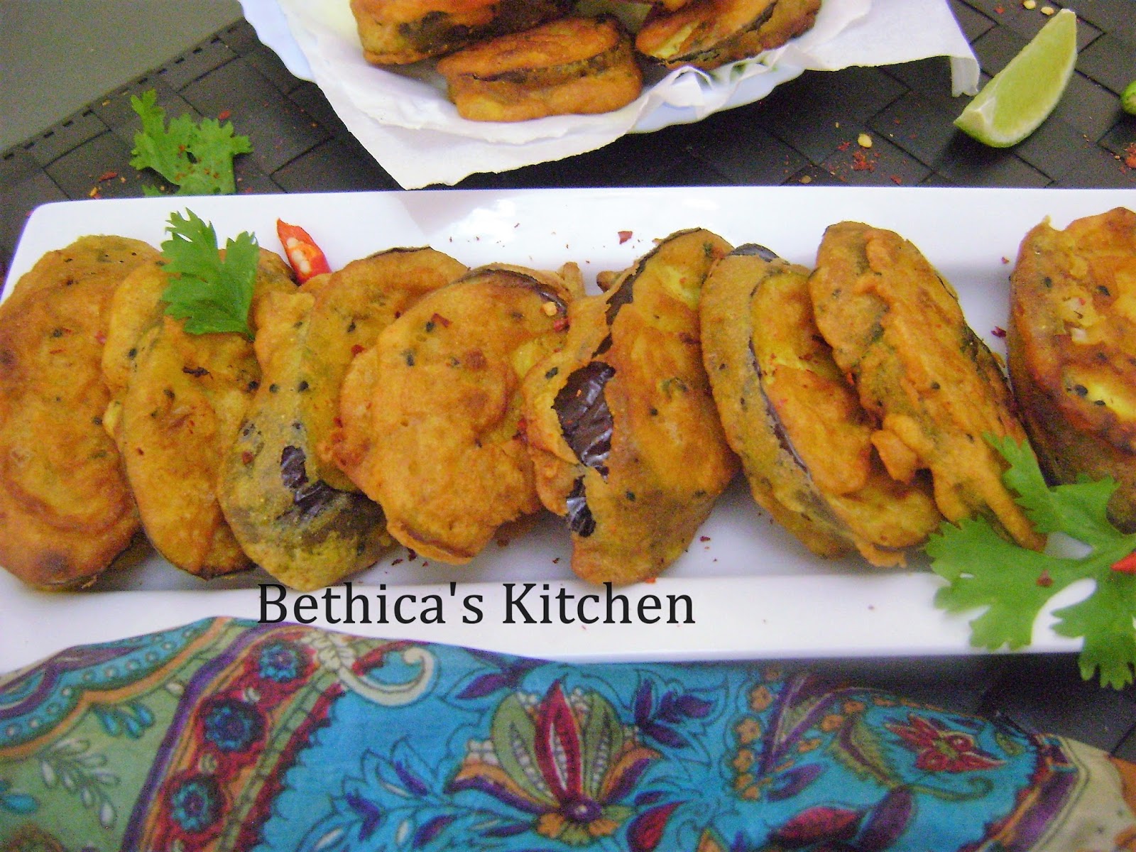 Bethica's Kitchen Flavours: Beguni (Batter Fried Eggplant - Bengali Style)