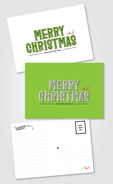 Printable Christmas postcard freebie | How About Orange