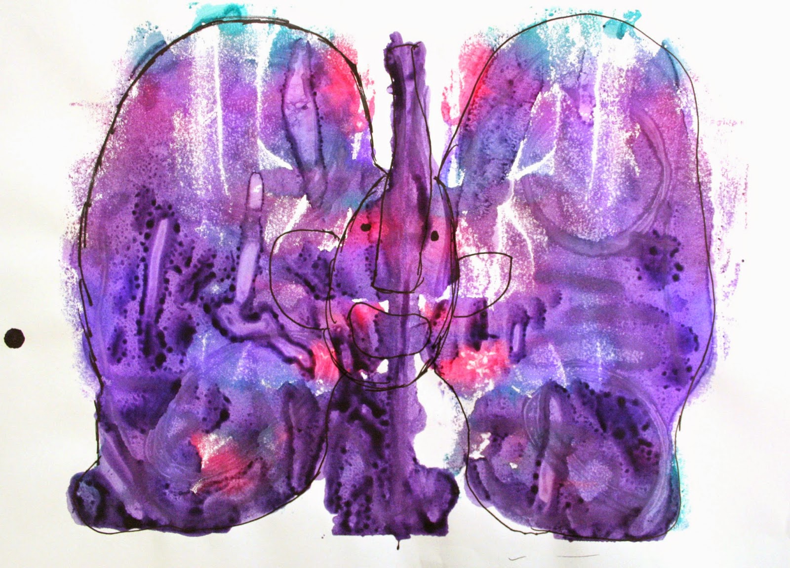 Monument Valley Regional Middle School Art Class: Decalcomania, 6th Grade