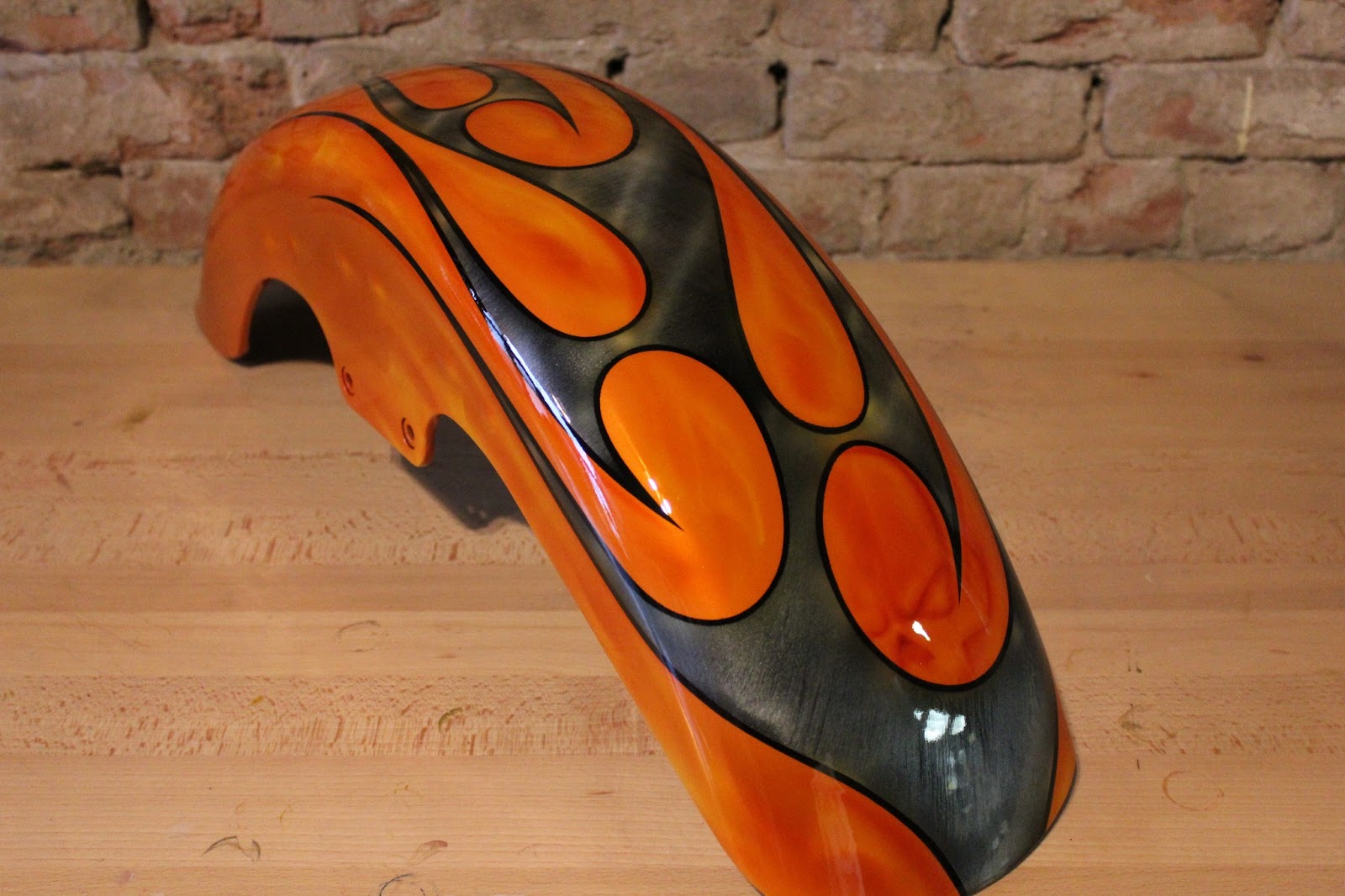 Online Motorcycle Paint Shop: Orange with silver tribal flames with ...