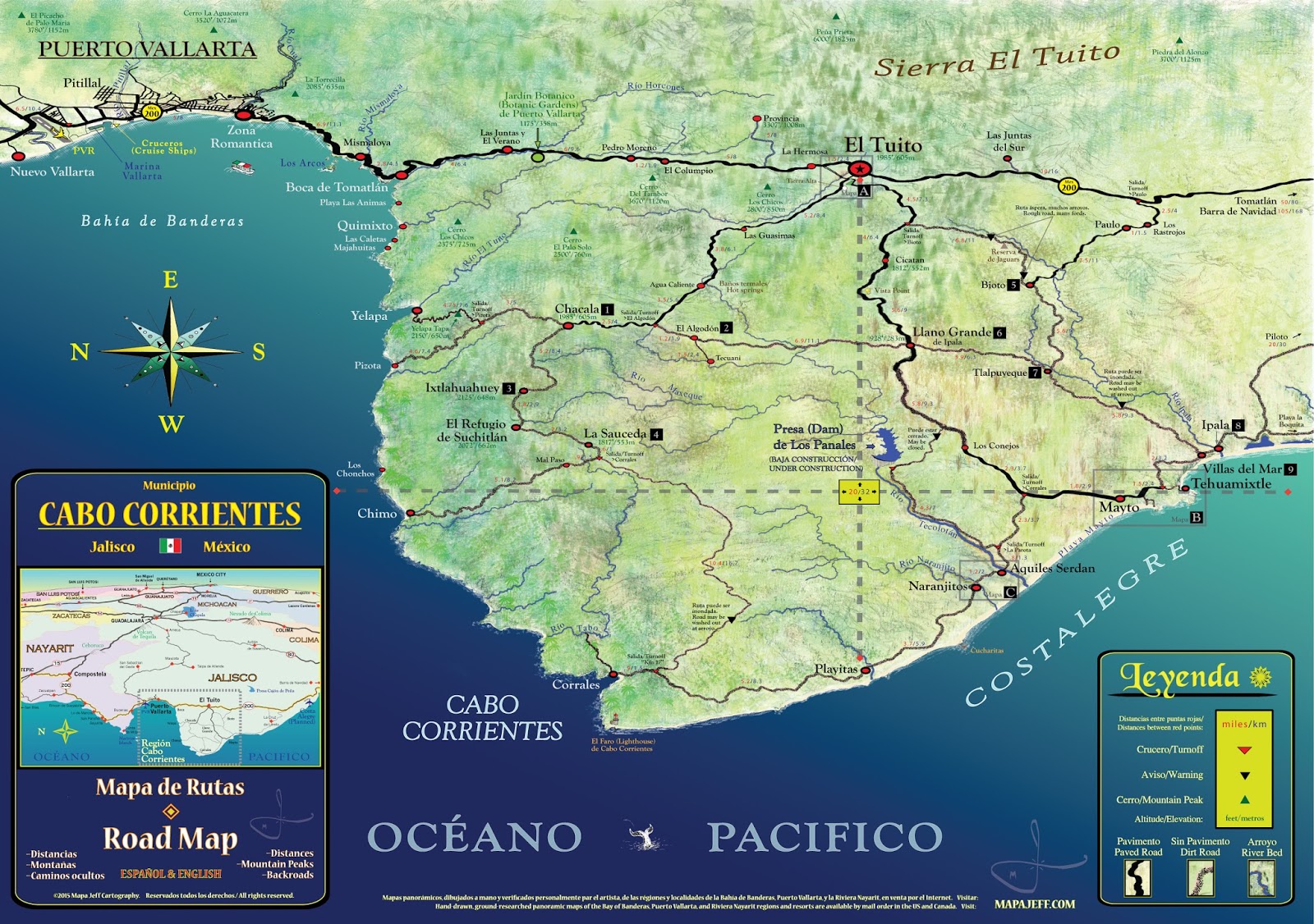 Mapa Jeff Cartography: Cabo Corrientes Road Map
