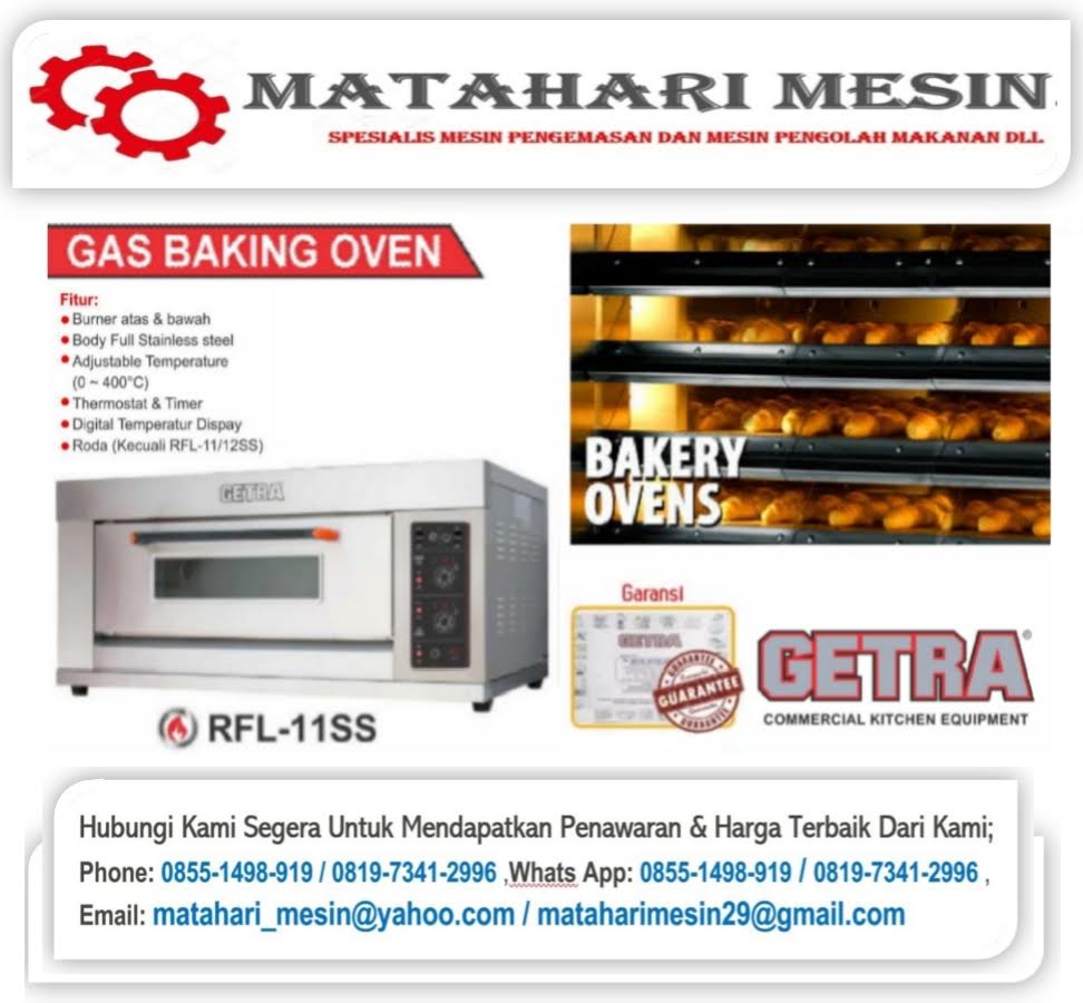Matahari Mesin: Mesin oven roti 1 deck 1 tray RFL-11 GETRA | Jual oven ...