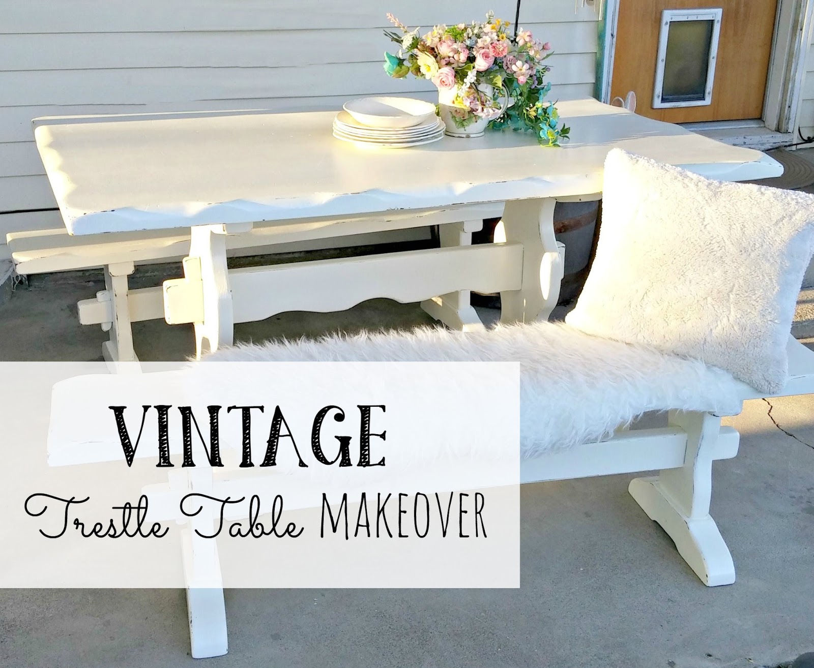 Trestle Table Makeover - Little Vintage Cottage
