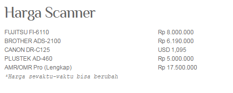 Harga Mesin Scanner