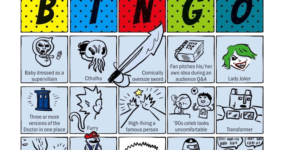Comic Con Bingo 2017 | Con Chronicles - All things Comic Con, Movies ...