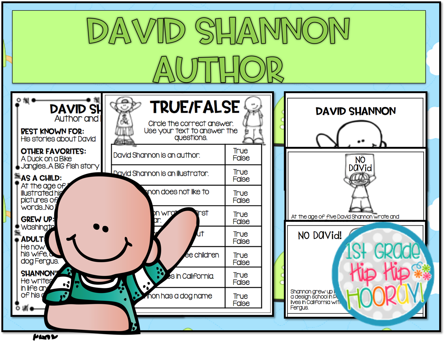 1st Grade Hip Hip Hooray!: Oh David!...Story and Author Information