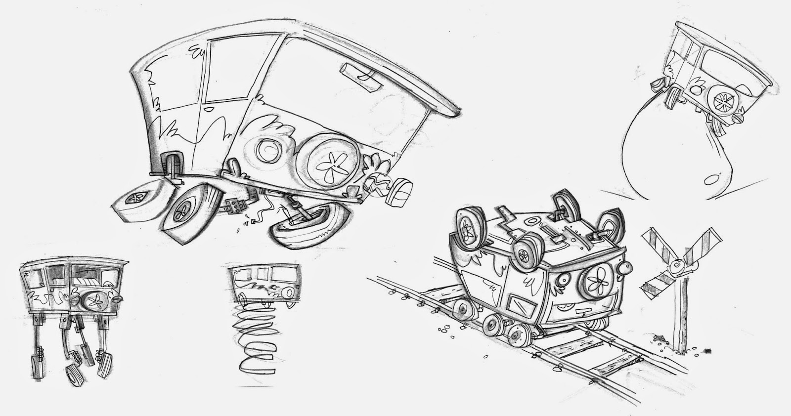 Mystery Machine idea sketches for Be Cool Scooby Doo!