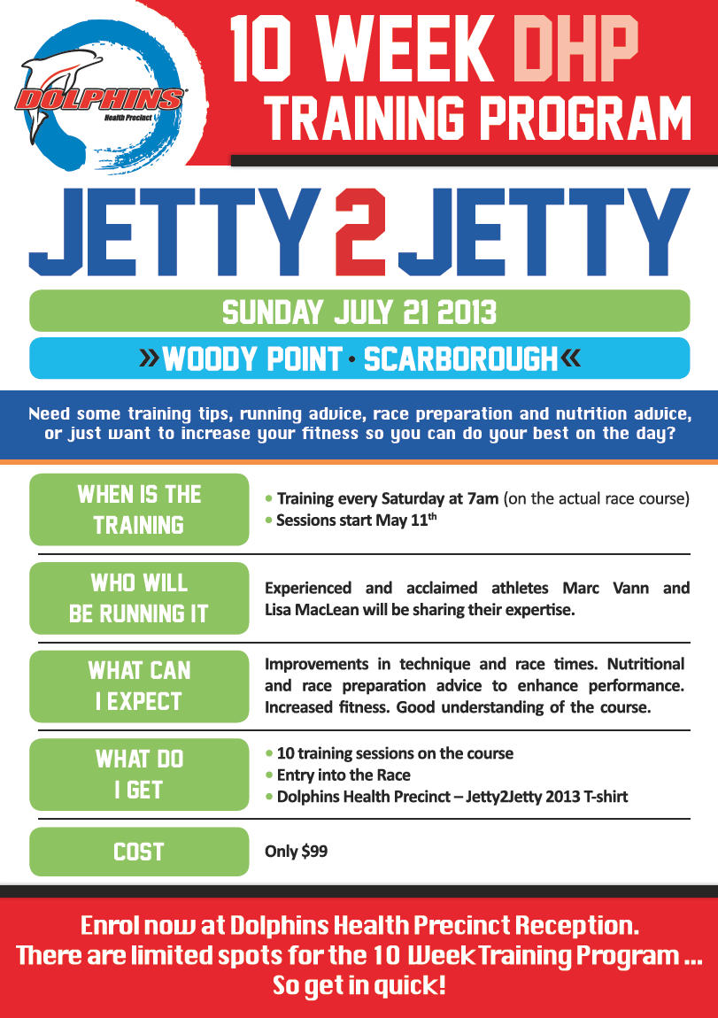Dolphins Health Precinct Blog: REMINDER: 10 Week Jetty2Jetty Training ...