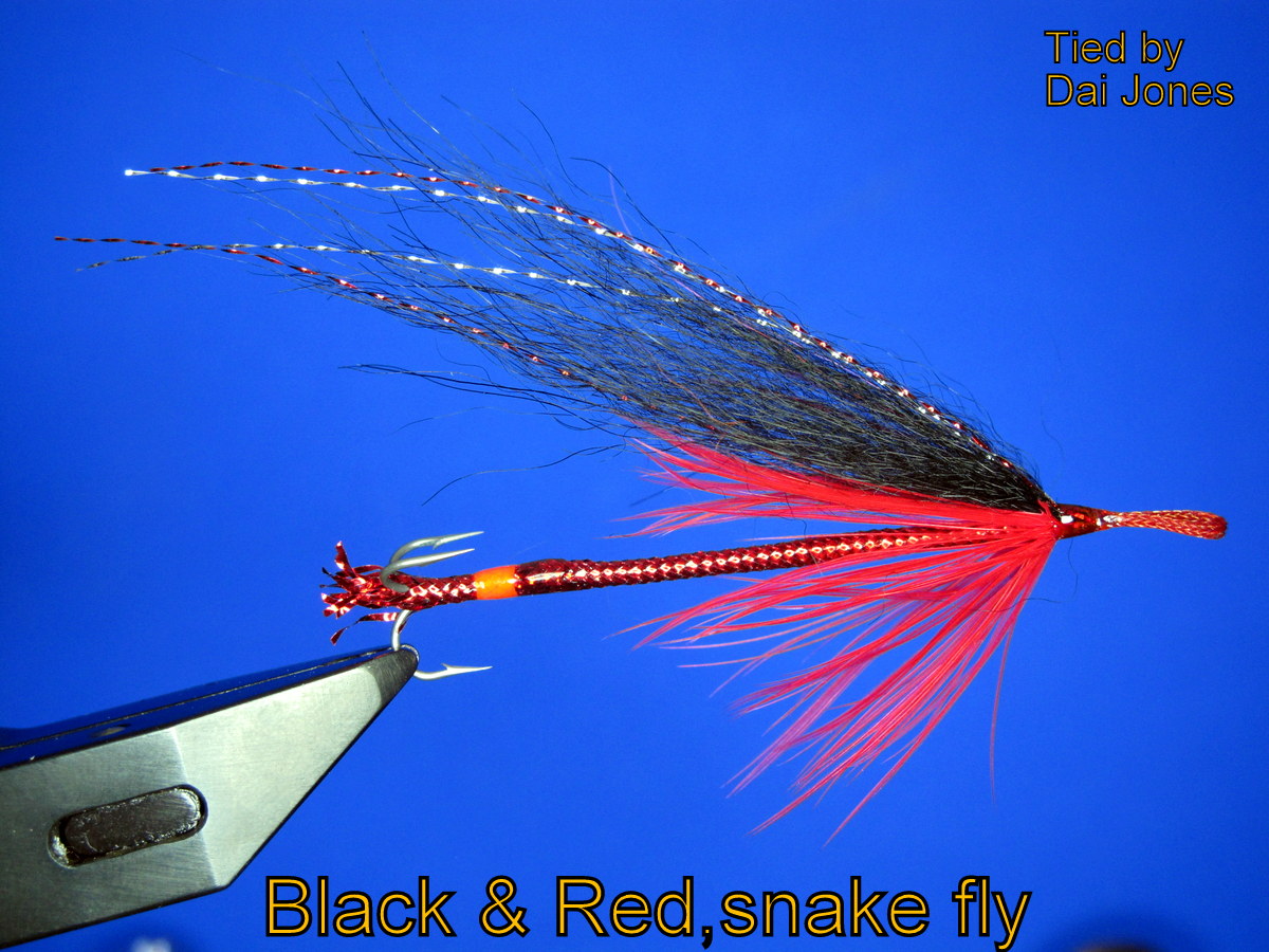 daijones flies: Snake flies, for sewin & salmon.