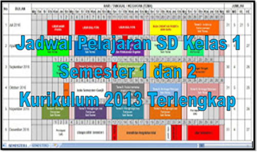 Jadwal Pelajaran Kelas 1 Sd Kurikulum 2013 - Seputar Kelas