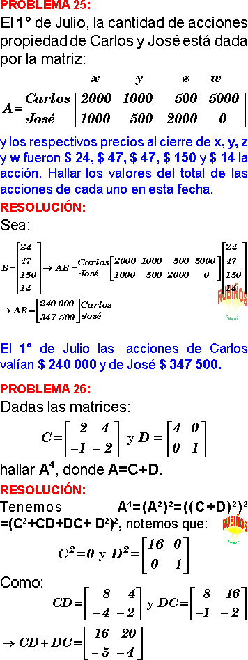 MATRICES PROBLEMAS RESUELTOS DE MATEMÁTICA PDF