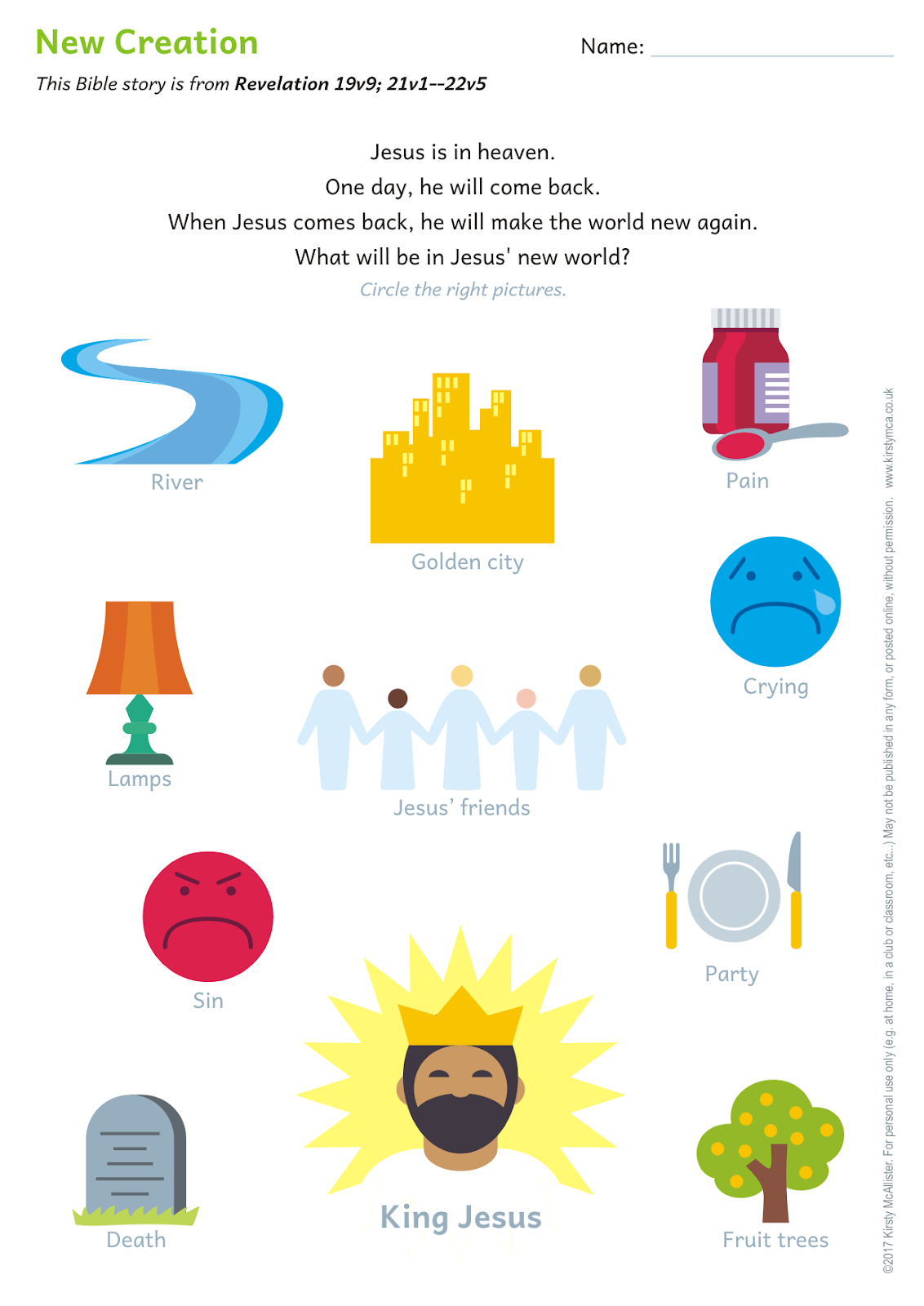 Miscellany of Randomness: New Creation worksheets