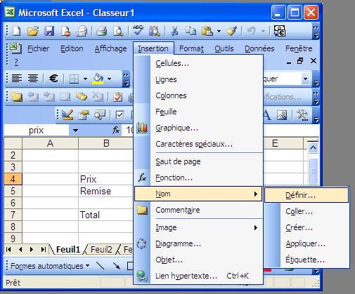 Excel pratique: Excel : Gérer les cellules nommées