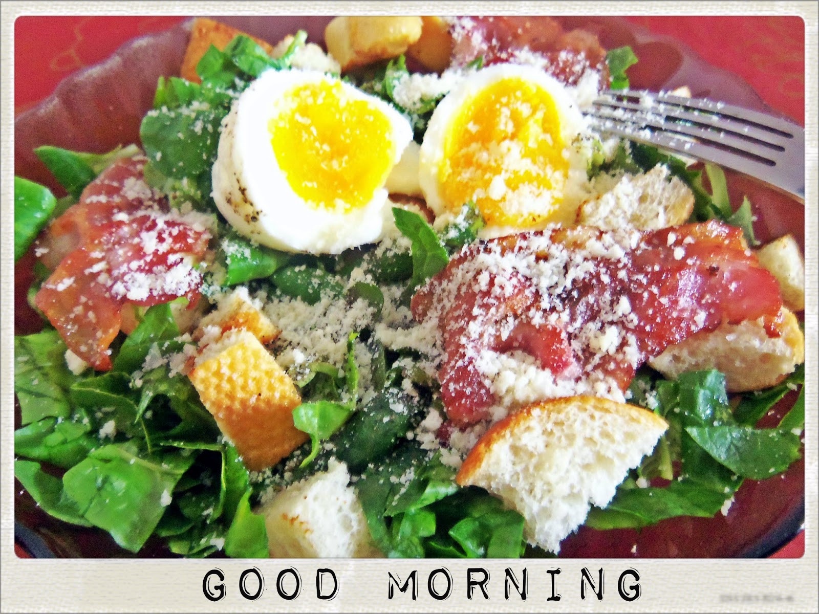 You've Got Meal!: Morning Salad with Eggs and Bacon