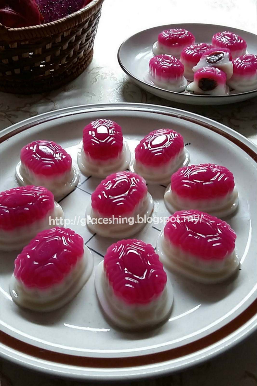 Grace's Blog 欣语心情: 燕菜红龟粿 Angku Kueh Agar-agar