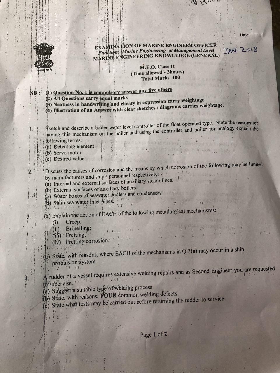 General 📓📚- MEO Class 2 Papers