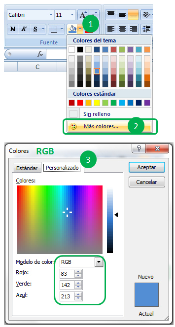 Nube de datos: Obtener los valores RGB y HSL en Excel sin VBA