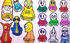 Graffiti Wall: graffiti characters stickers