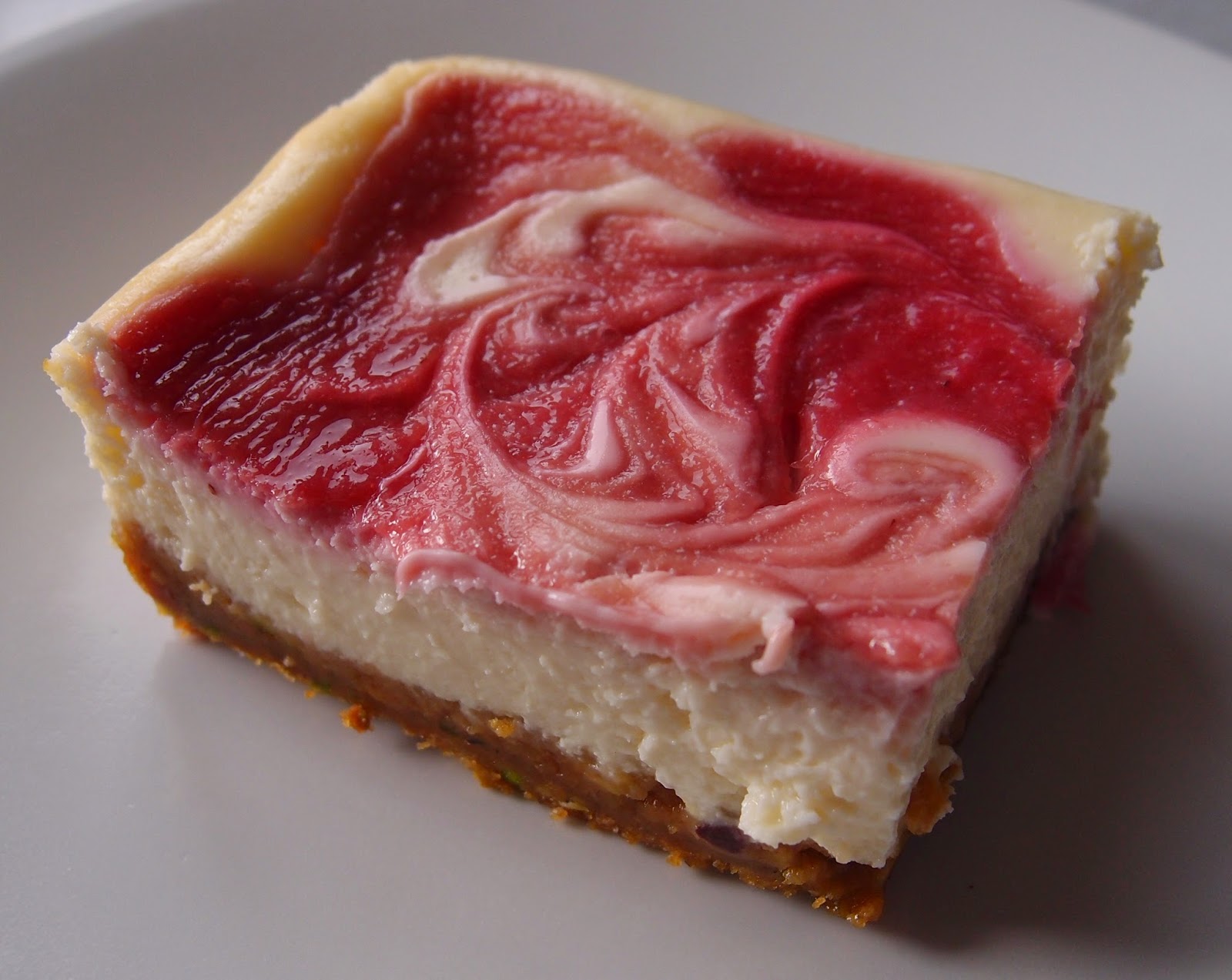 The Caked Crusader: Raspberry ripple cheesecake squares