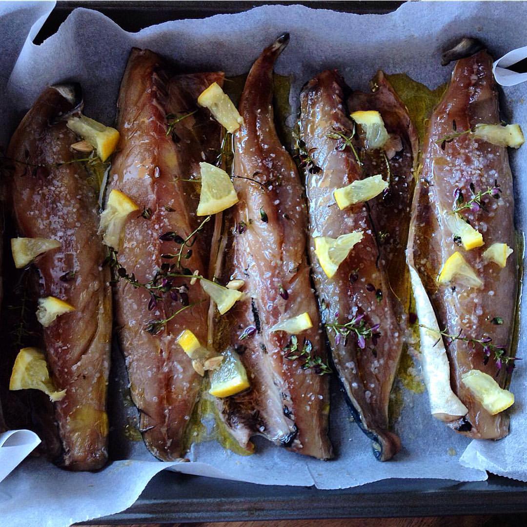,: Caballa al horno con Limón y Tomillo