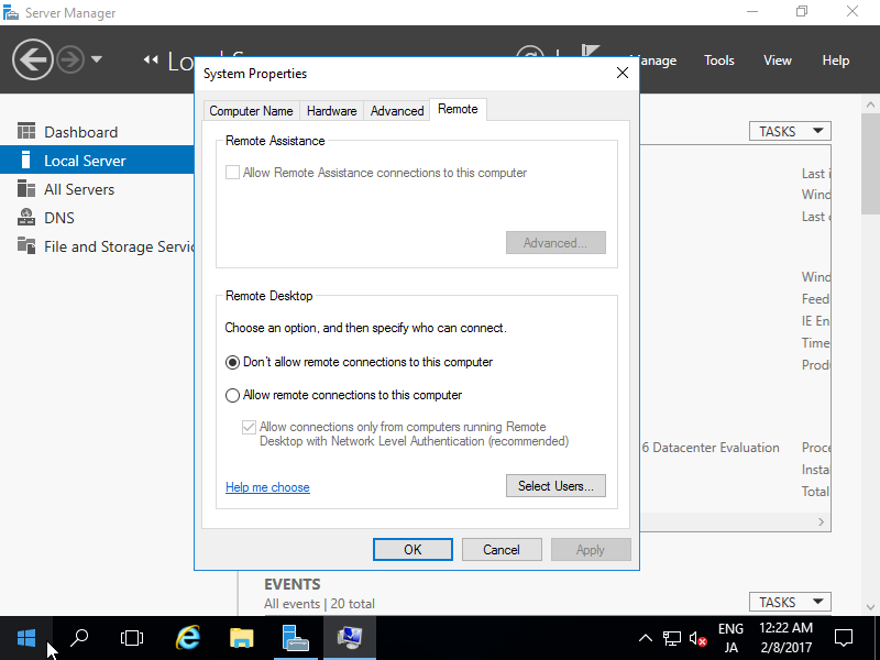 Network | Remote Desktop Windows Server 2016 - solvedia