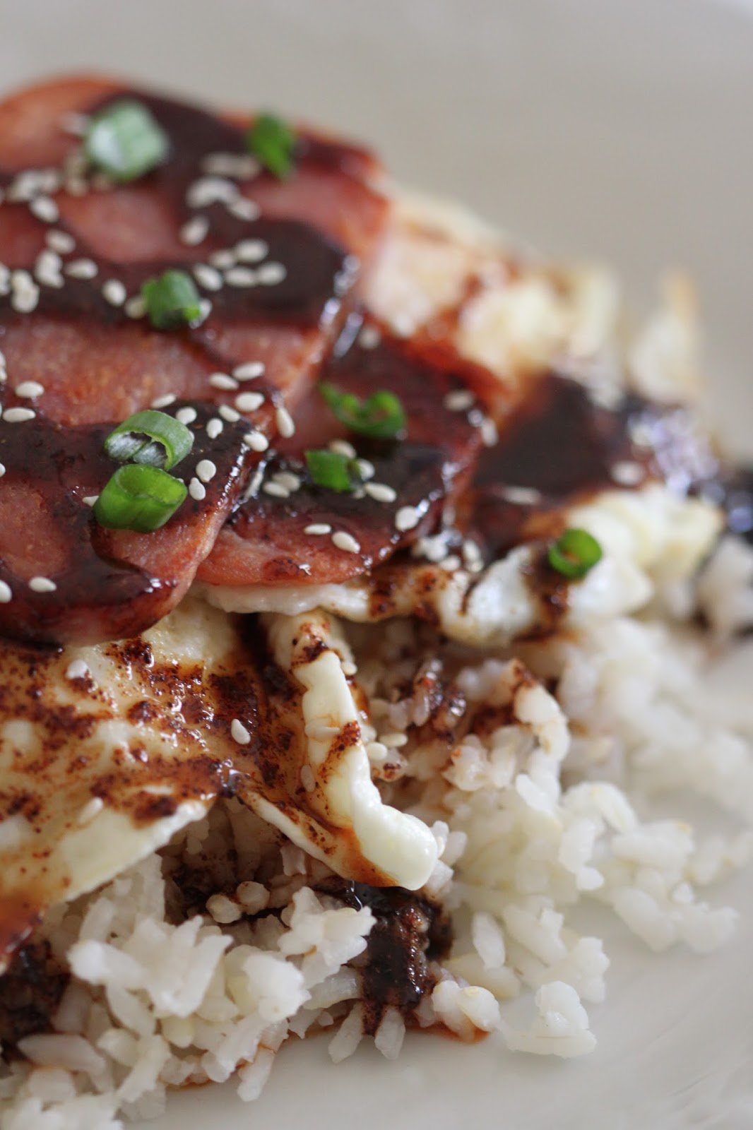 Spam and Eggs with Maple Chile Syrup