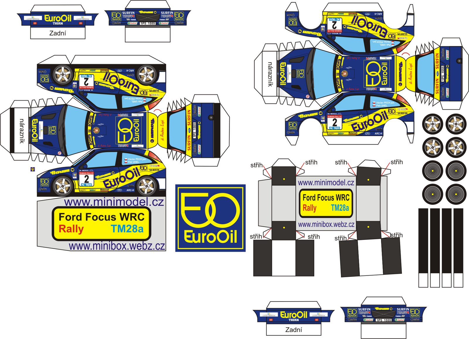 SP. Papel Modelismo: PaperCraft - Ford Focus WRC Rally - EuroOil