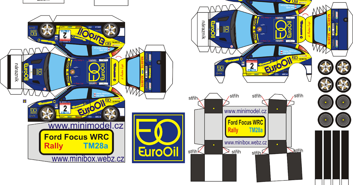 SP. Papel Modelismo: PaperCraft - Ford Focus WRC Rally - EuroOil