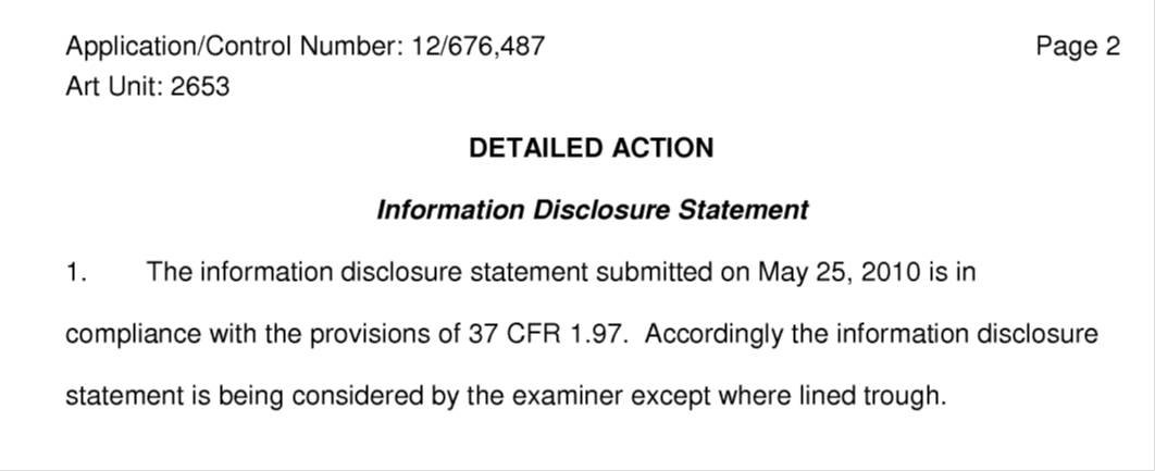 Patent Pharos: Information Disclosure Statement (IDS)