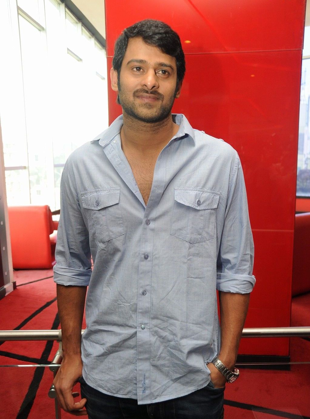 test: Prabhas Handsome Photos at Rajamouli New Movie Launch