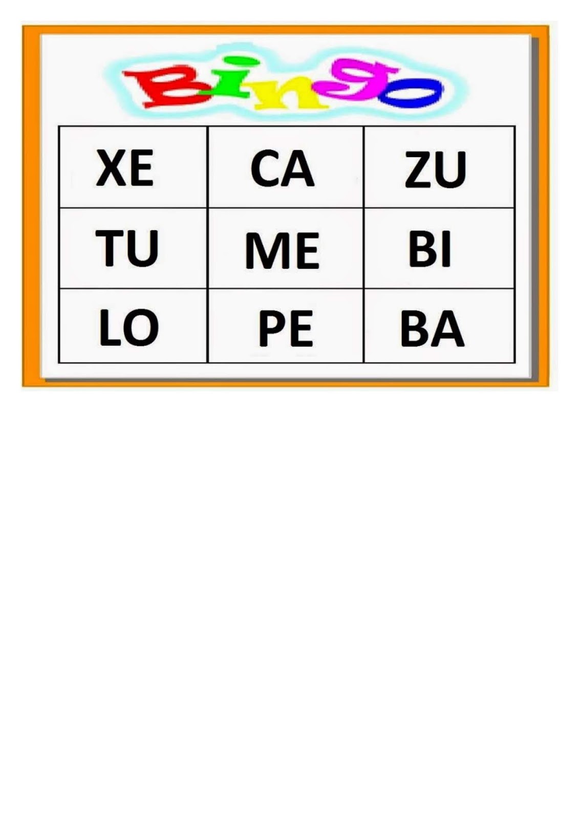 Bingo De Sílabas Complexas Para Imprimir - BRAINCP