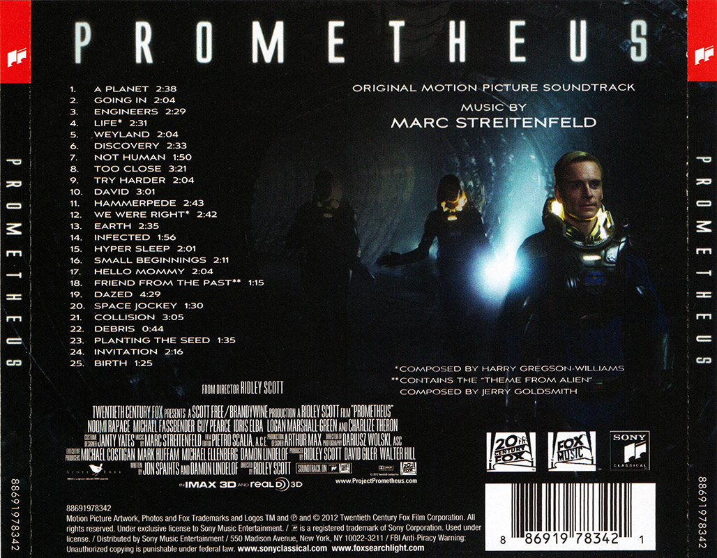 Encarte: Prometheus (Original Motion Picture Soundtrack) - Encartes Pop