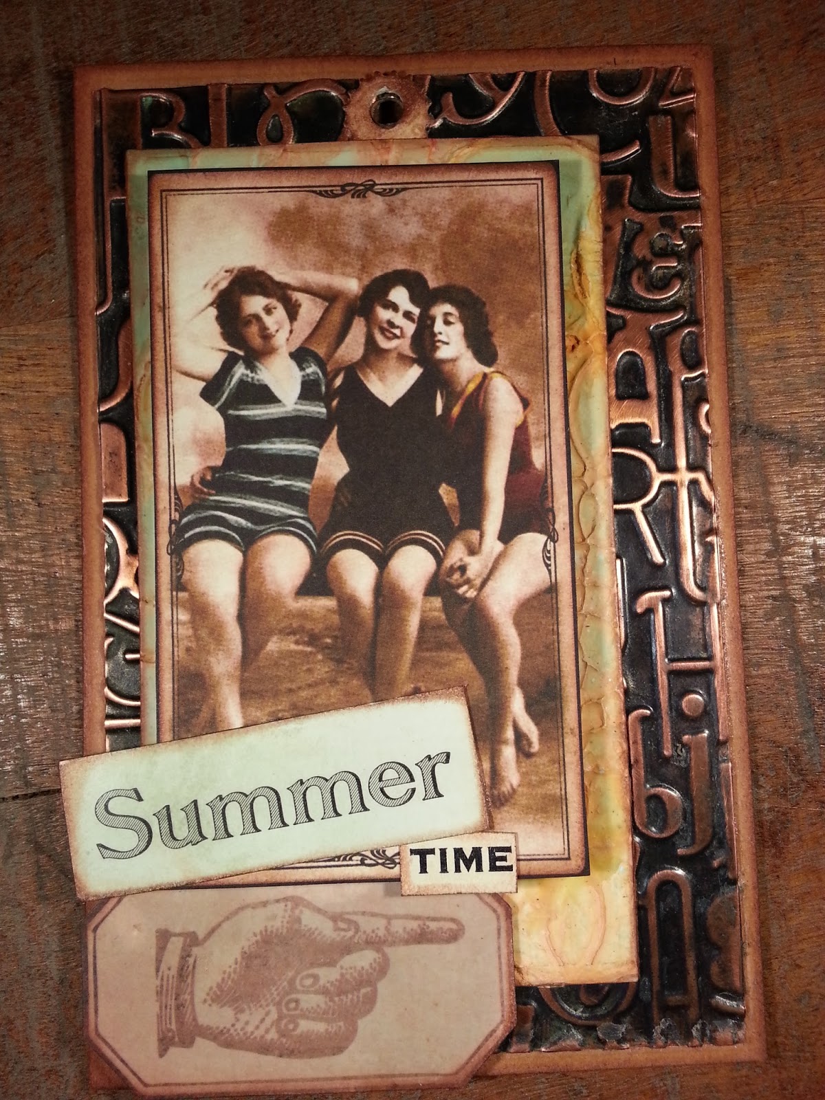 Ken's World in Progress: Embossed Copper Tag Deck