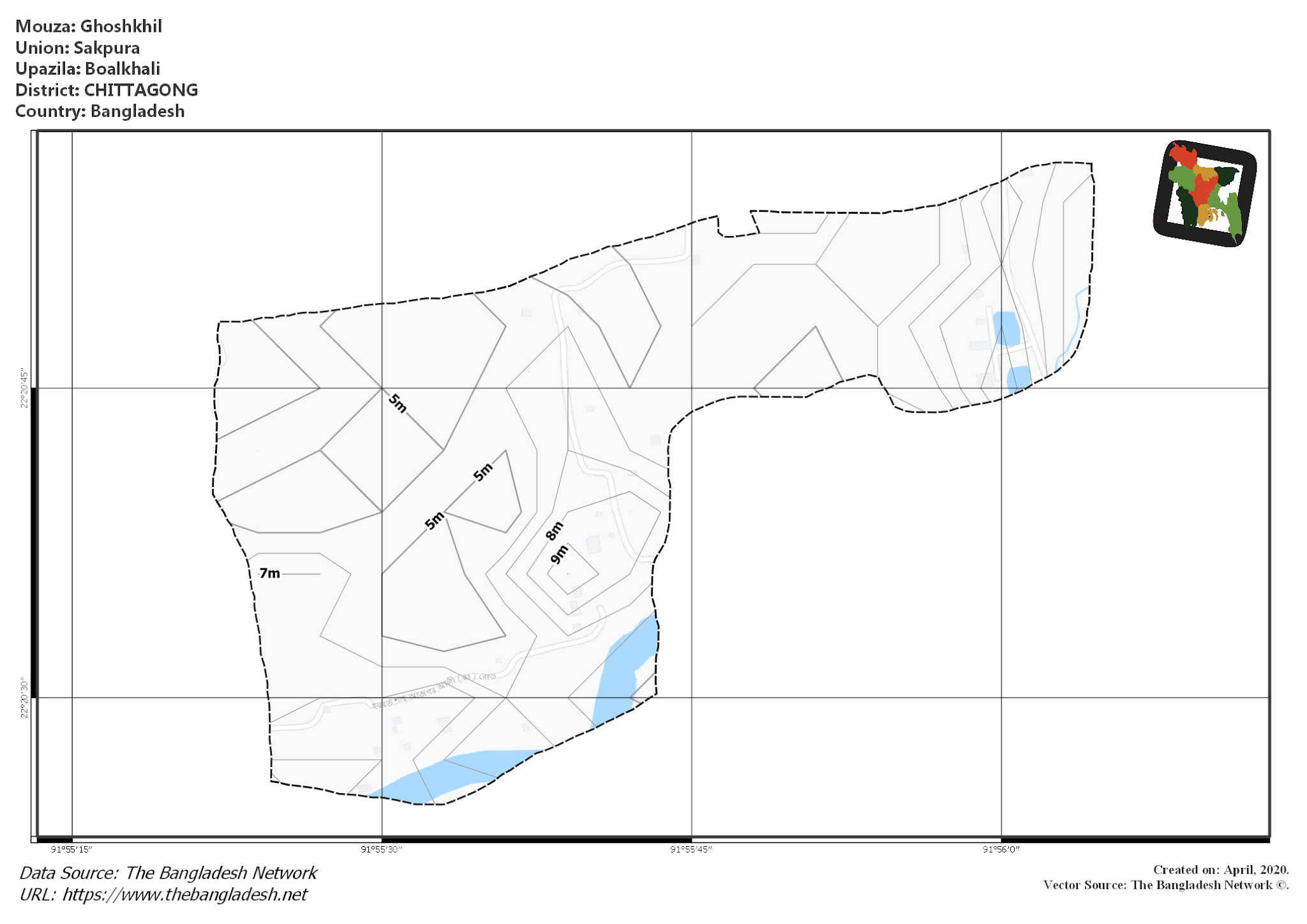 Map of Ghoshkhil Mouza, Boalkhali, Chittagong