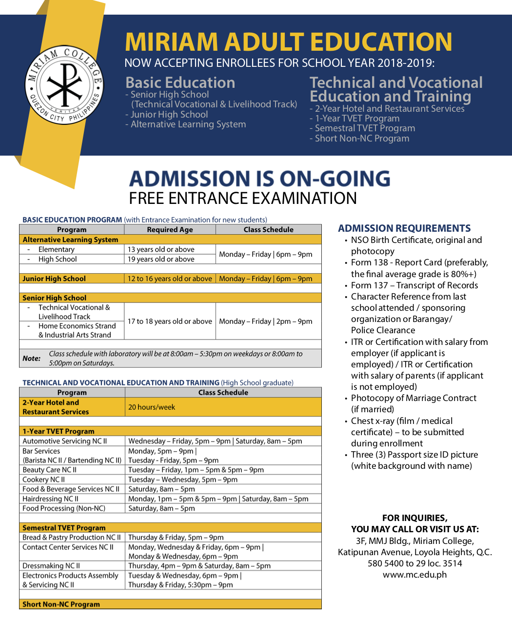 DepEd Alternative Learning System (ALS): Miriam College Adult Education