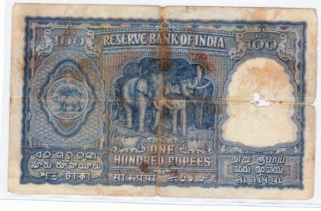 My collection: REPUBLIC INDIA 100 RUPEE NOTE..(1ST ISSUE) BACK SIDE ...